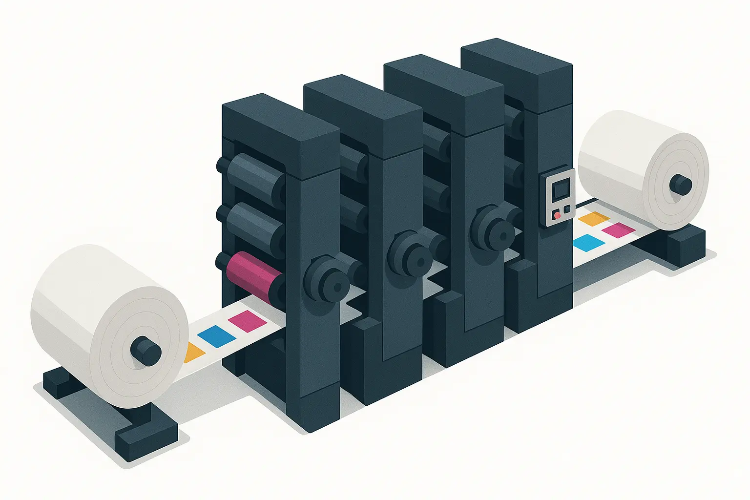 Multiple Color Units in Flexographic Printing